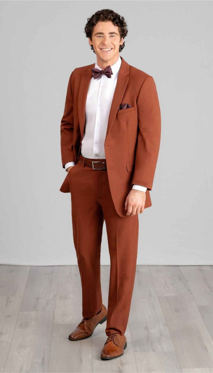 Trim Fit 2 Piece Suit Rust – Wedding Shoppe