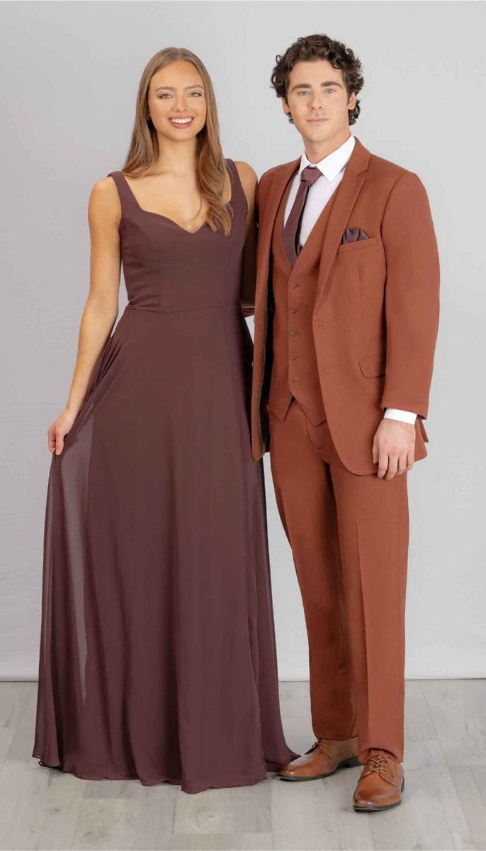 Trim Fit 3 Piece Suit Rust – Wedding Shoppe